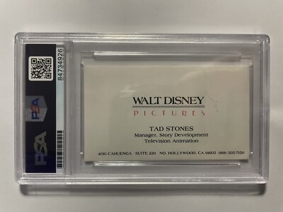 TAD STONES autograph sketch DISNEY ARTIST Chip ‘n Dale business card ...