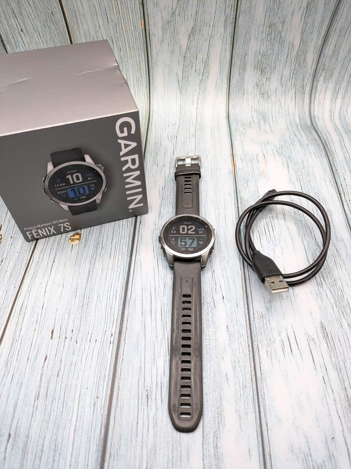 Garmin Fenix 7s 43mm (Silver with graphite band) | eBay Australia