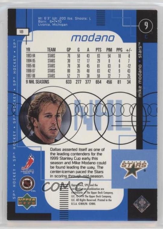 1998-99 SPx Top Prospects Mike Modano #18 HOF 12g7 | eBay