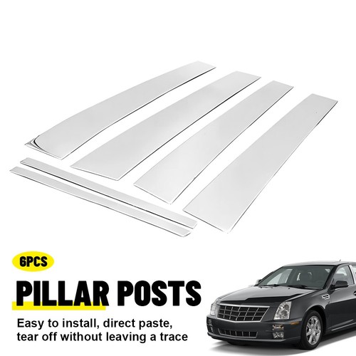 6PCS Chrome Pillar Post Door Window Cover Trim For 00-11 Cadillac ...