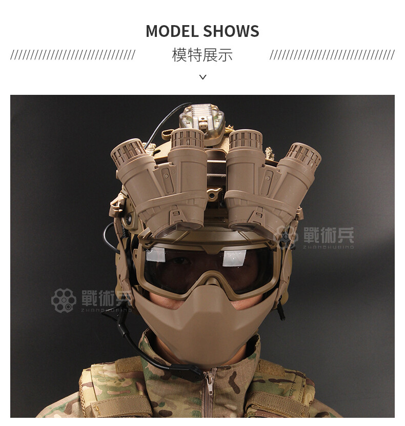 Tactical Airsoft FAST Helmet set w/ Headset/ Signal Light/ GPNVG18 NVG ...