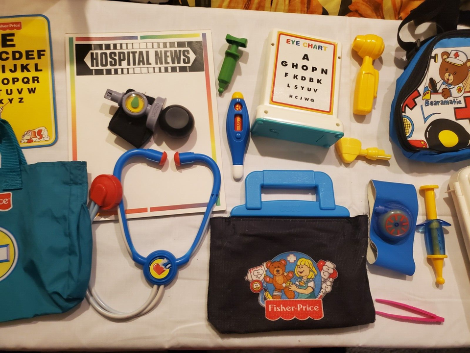 LOT Various FISHER PRICE Doctor Kits & Accessories DR BAGS Eye Exam | eBay
