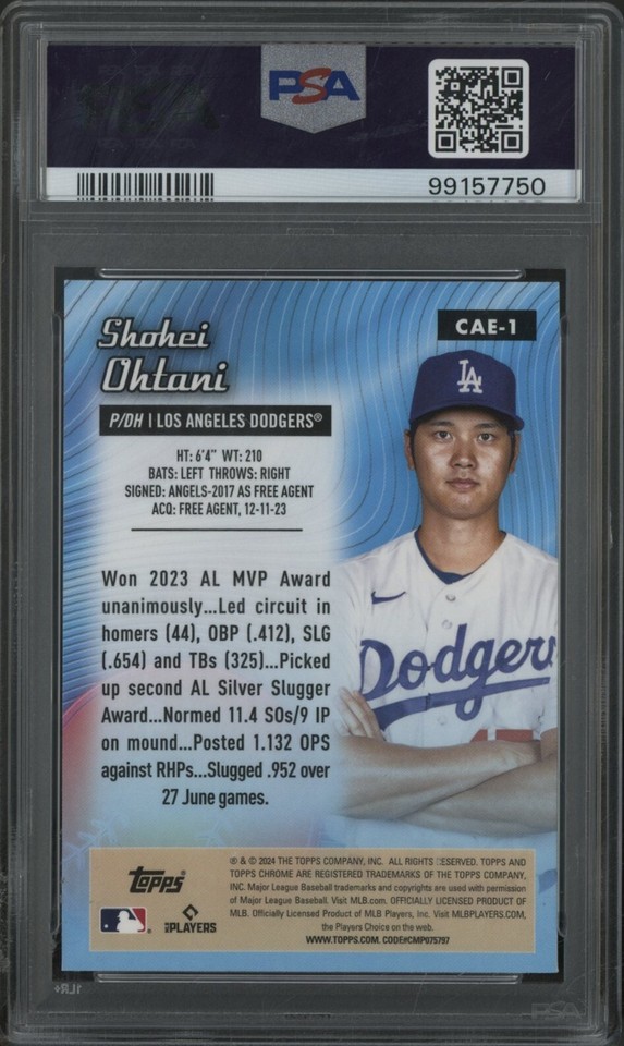 2024 Topps Chrome All Etch #CAE1 Shohei Ohtani Dodgers PSA 10 GEM MINT ...