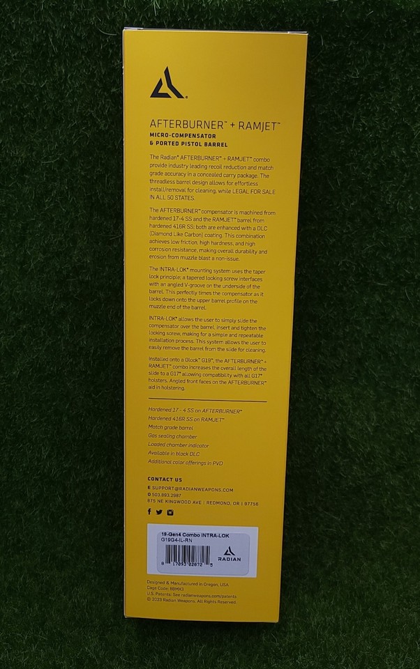 Radian Afterburner & Ramjet Comp/Barrel, Glock G19 Gen 4 Black - G19G4 ...