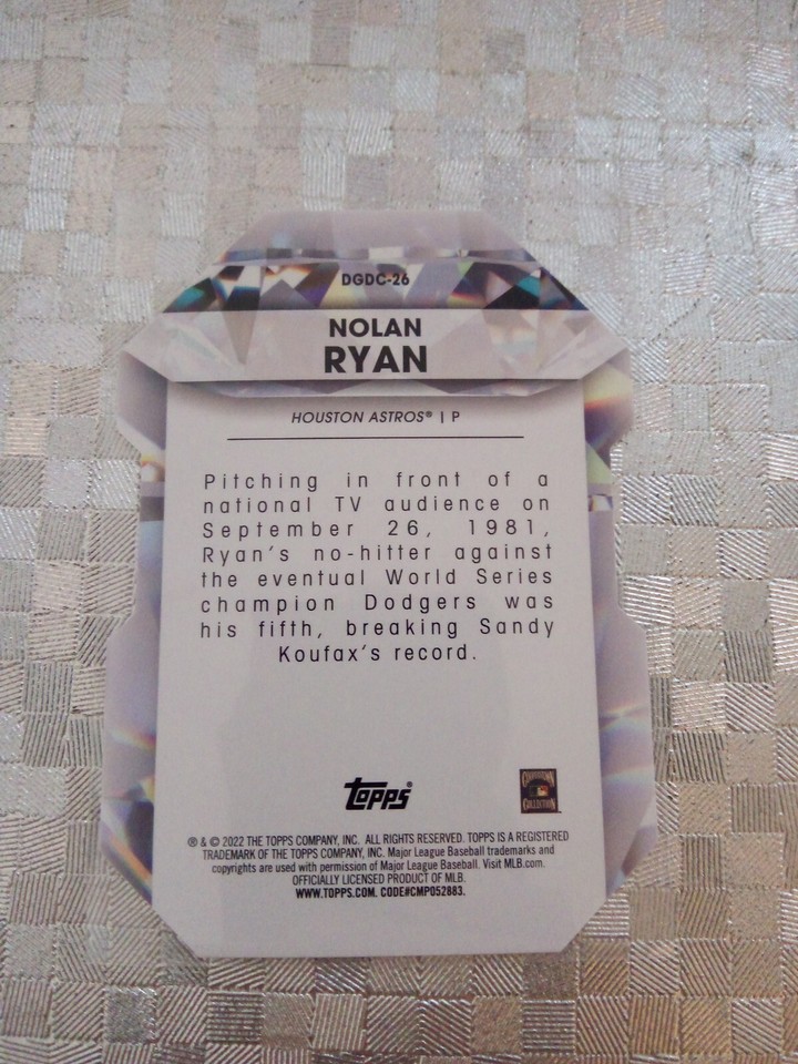 2022 Topps Series 2 - NOLAN RYAN - Diamond Greats Die Cut - #DGDC-26 ...