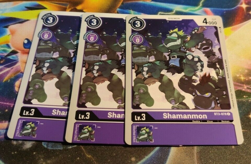 x3 Digimon SHAMANMON BT3-078 Purple Common TCG | eBay