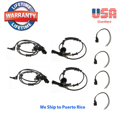 4 ABS Wheel Speed Sensor Rear Front L & R W/Connector Fit:Expedition ...