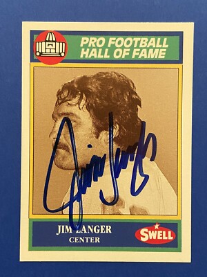 JIM LANGER (Dec) HOF Signed 1990 Swell Greats 1972 Dolphins 17-0 ...
