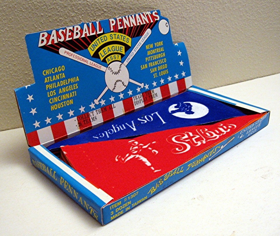 Baseball 36 Pennant in Original Blue Display Box Unused Old Store Stock ...