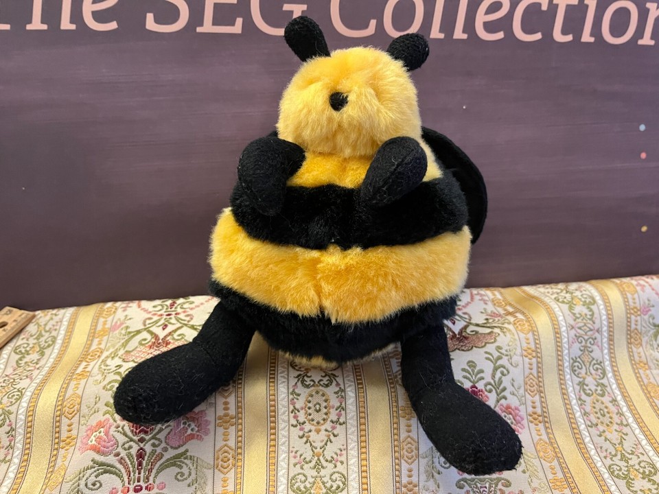 Unipak Plumpee 10” BUMBLE BEE Plush Pot Belly Sitting Black Yellow EUC ...