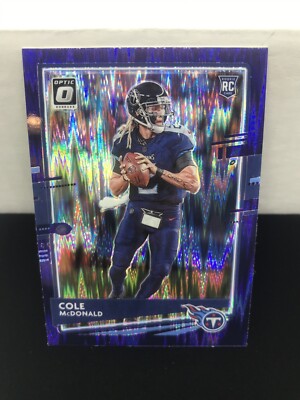 Cole McDonald RC Optic Purple Shock Rookie 2020 Donruss Titans NFL #148 ...