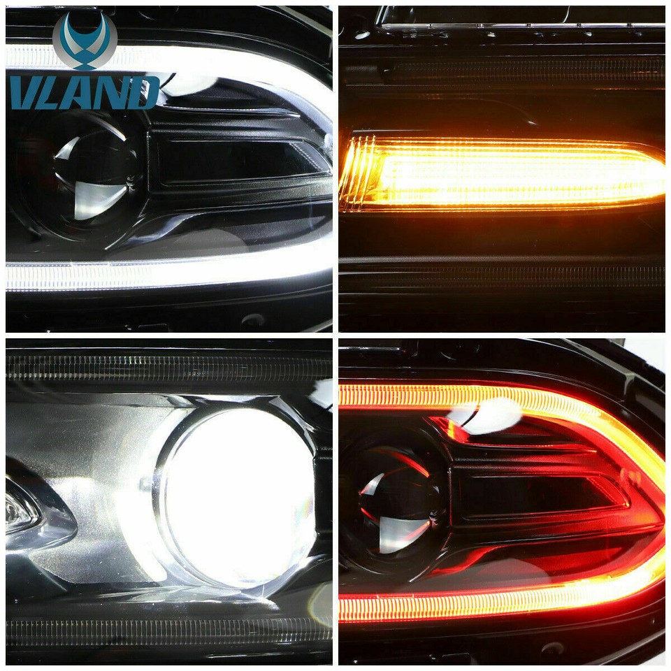 Set(2) LED Projector Headlights RGB Color Change For 15-23 Dodge ...
