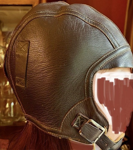 World War 2 WWII Brown Leather Aviator Pilot Bomber Hat Size 7 USN Exc ...