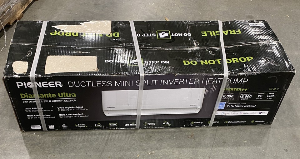 Pioneer Diamante Ultra Ductless Mini-Split Inverter 18,000 BTU 22 SEER2 ...
