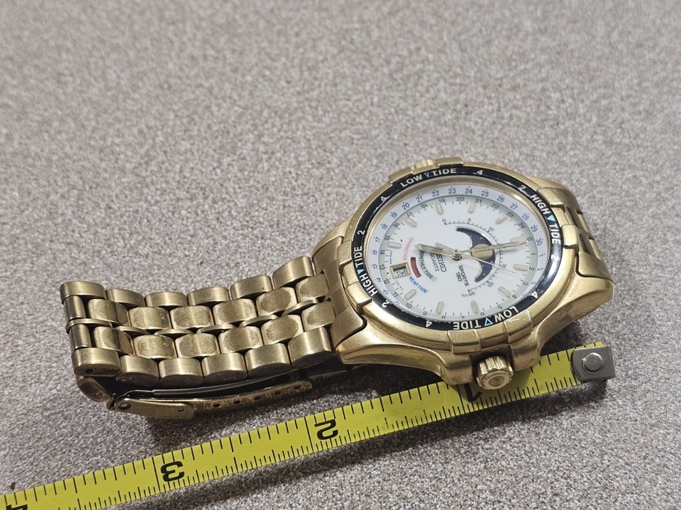Vintage SEIKO TIDE MASTER Moon Phase Tidal Chronometer Watch 6F24-7019 ...