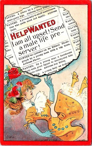 HELP WANTED Newspaper Series COMIC Postcard - Artist Signed DWIG | eBay