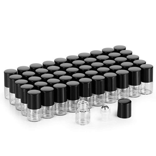 50 Pack 1ml Clear Glass Sample Vials For Essential Oils,Empty Glass Roller Bo... 736530829490| eBay