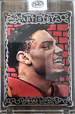 2022 Drake London Custom Filigree Art Card - Sage Artistry - 1/1 | eBay