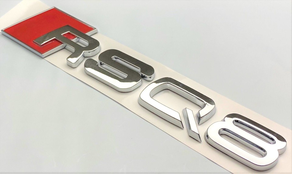 CHROME RSQ8 REPLACEMENT FOR AUDI REAR TRUNK EMBLEM BADGE NAME DECAL ...