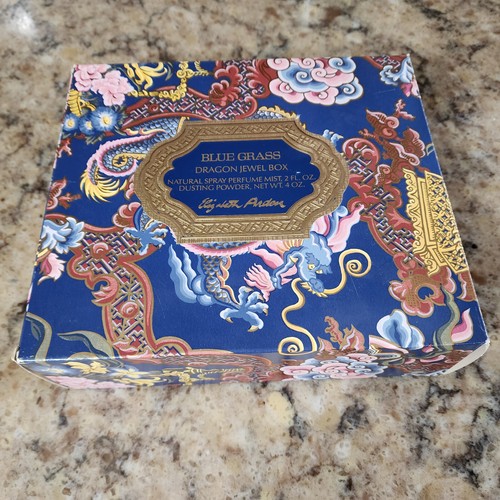 Arden Blue Grass Dragon Jewel Box Gift Set 2 oz. Perfume 4 oz. Dusting ...