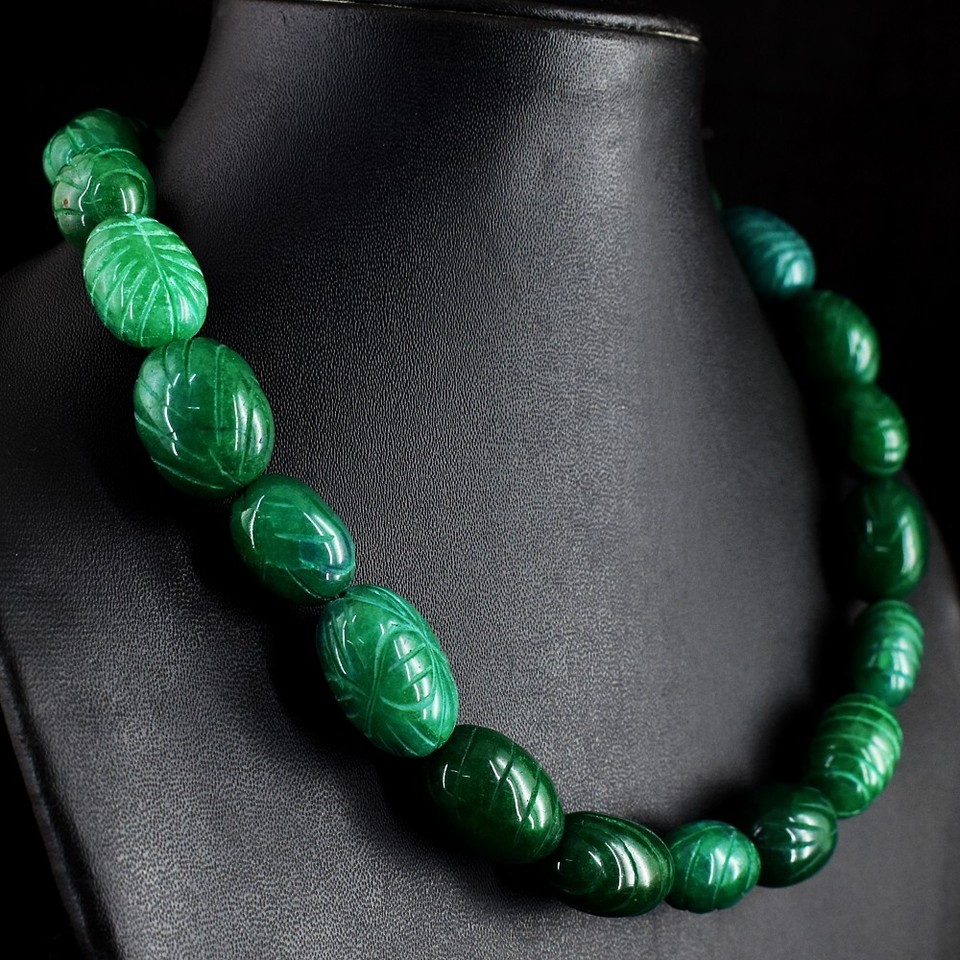 830 Cts Exclusive Beautiful Emerald 22 Inches Beaded Womens Necklace VK ...