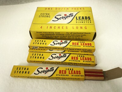Vintage nos SCRIPTO Mechanical Pencil Leads ~ RED 0.046 / 1.18mm ~ $5 ...