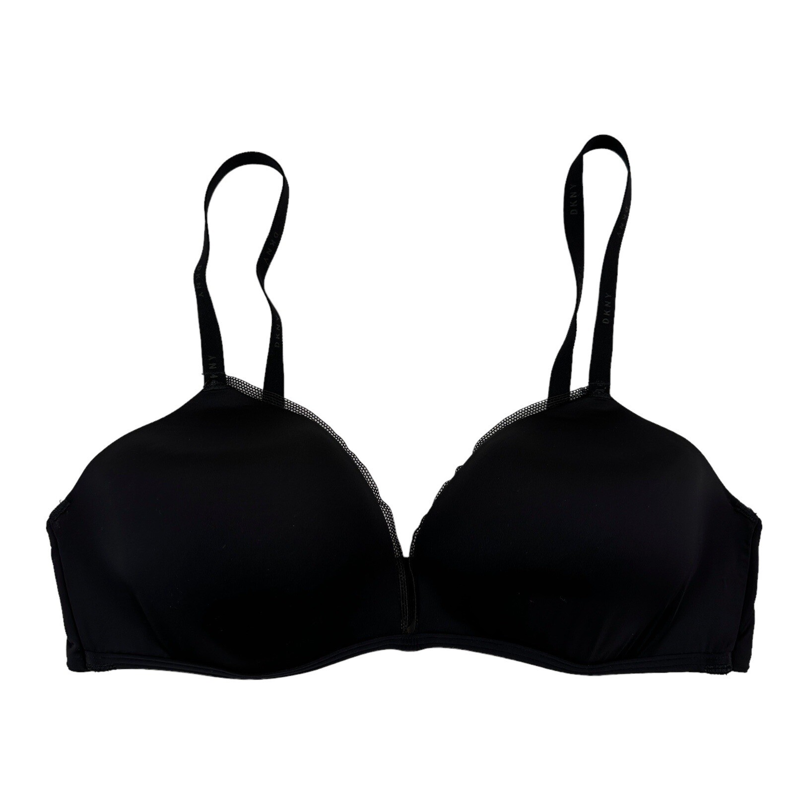 DKNY Litewear Mesh Trim Convertible Straps Wirefree Black Bralette Bra ...