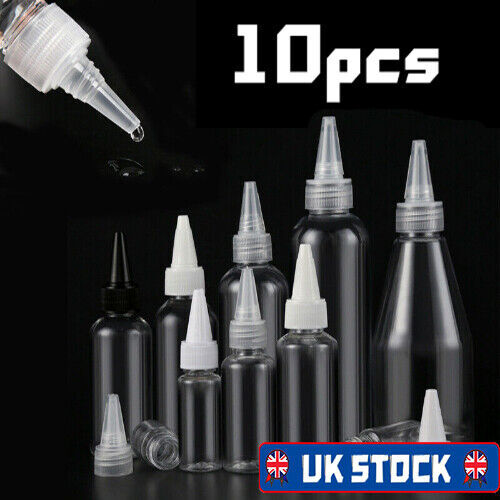 Empty Squeeze Bottles w Twist Cao Top Clear Plastic Dropper Spout 20 ...