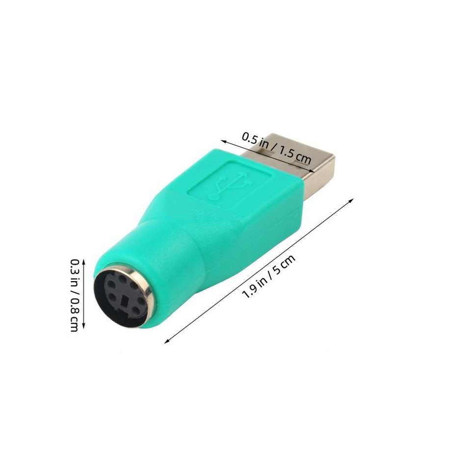 2 Female to USB Male Adapter Keyboard Mouse to USB Convertor Connector ...