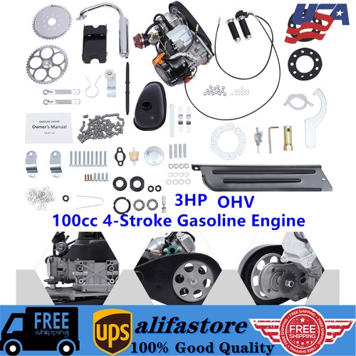 100CC 4 Stroke 3HP Petrol OHV Gasoline Engine Kit For Motorized Bicycle ...