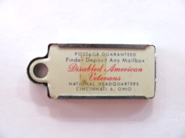 1952 NORTH CAROLINA LICENSE PLATE DAV TAG FOB ORIGINAL, DISABLED ...