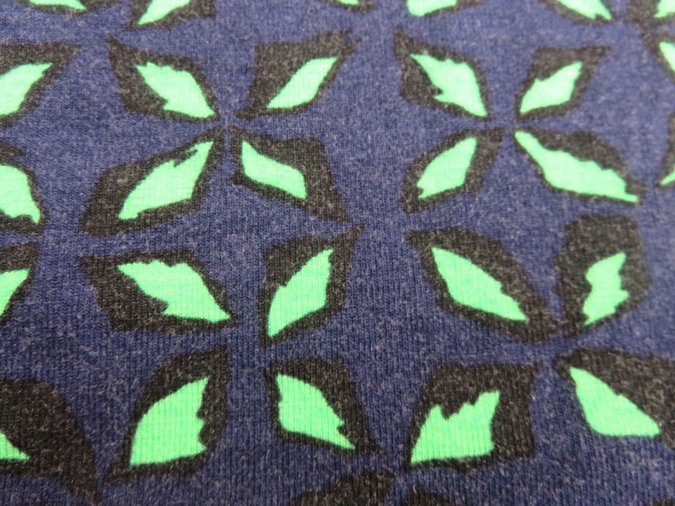 HOBBS FAB NAVY & GREEN QUIRKY PATTERN LONG SLEEVE WARM STRETCH JERSEY ...