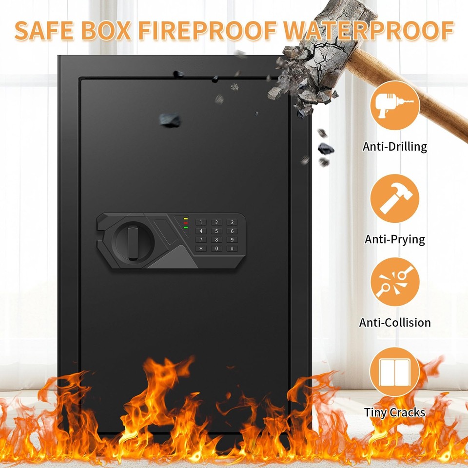 3.2 Cuft Large Safes for Home Use Fire and Water Proof, Fireproof Safe ...