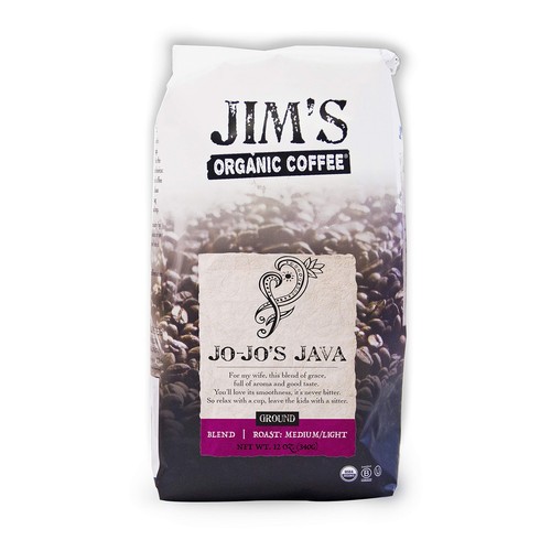 Jim?s Organic Coffee Jo-Jo?s Java Blend Medium Light Roast Ground 12 oz ...