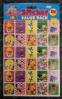 VTG 90s Mello Smello LOONEY TUNES Sticker Pack 4 Large Sheets Tweety ...