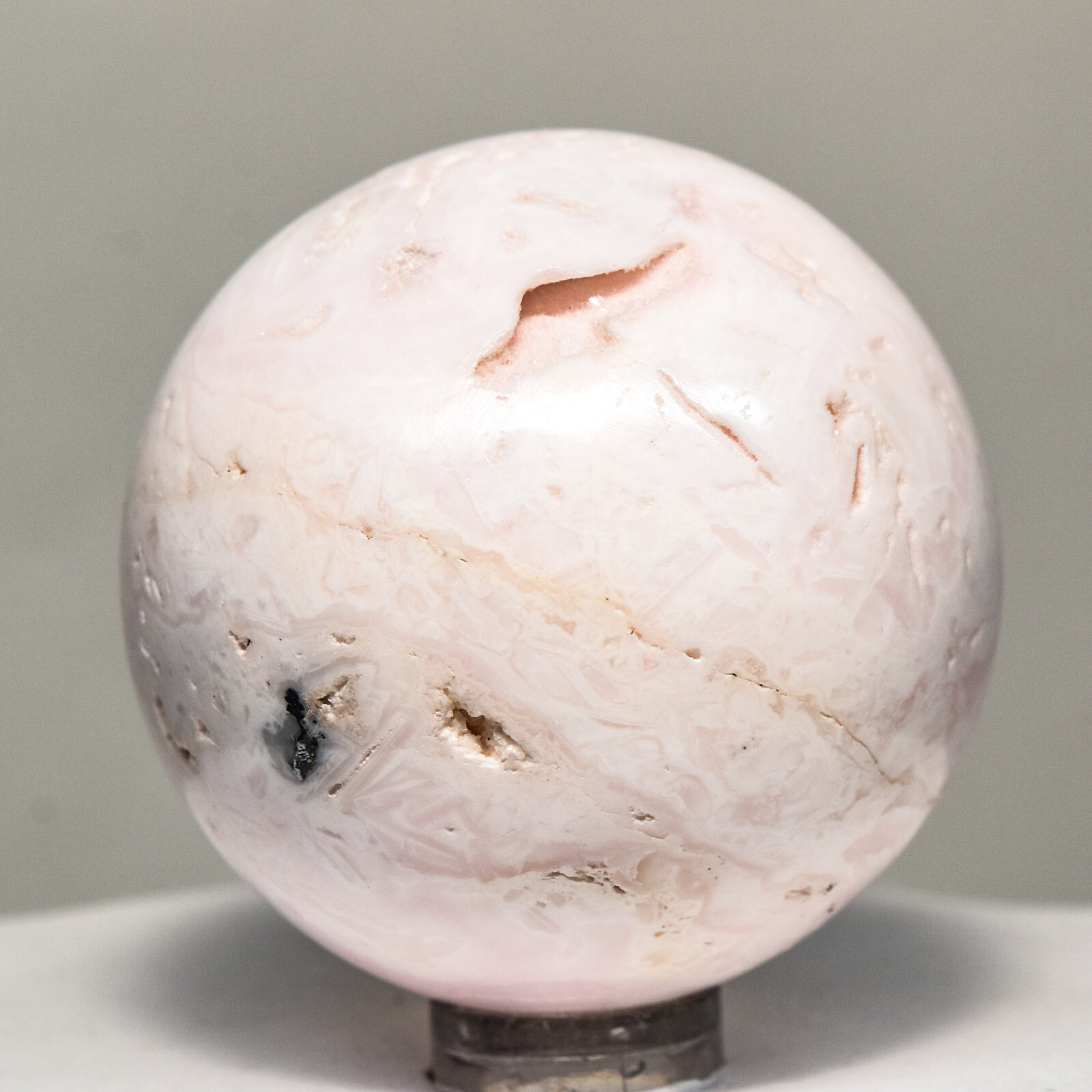 47mm Mangano Calcite Sphère Rose Naturel Druse Minérale Brillants ...