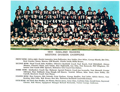 1972 OAKLAND RAIDERS 8X10 TEAM PHOTO BLANDA TATUM DAVIS FOOTBALL HOF ...