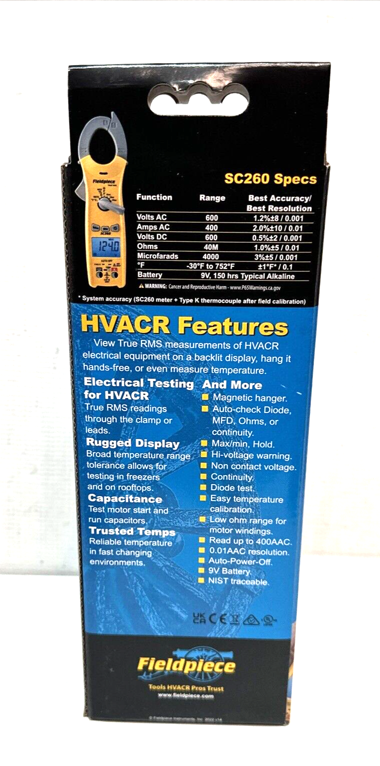 Fieldpiece SC260 Compact Clamp Meter for sale online | eBay
