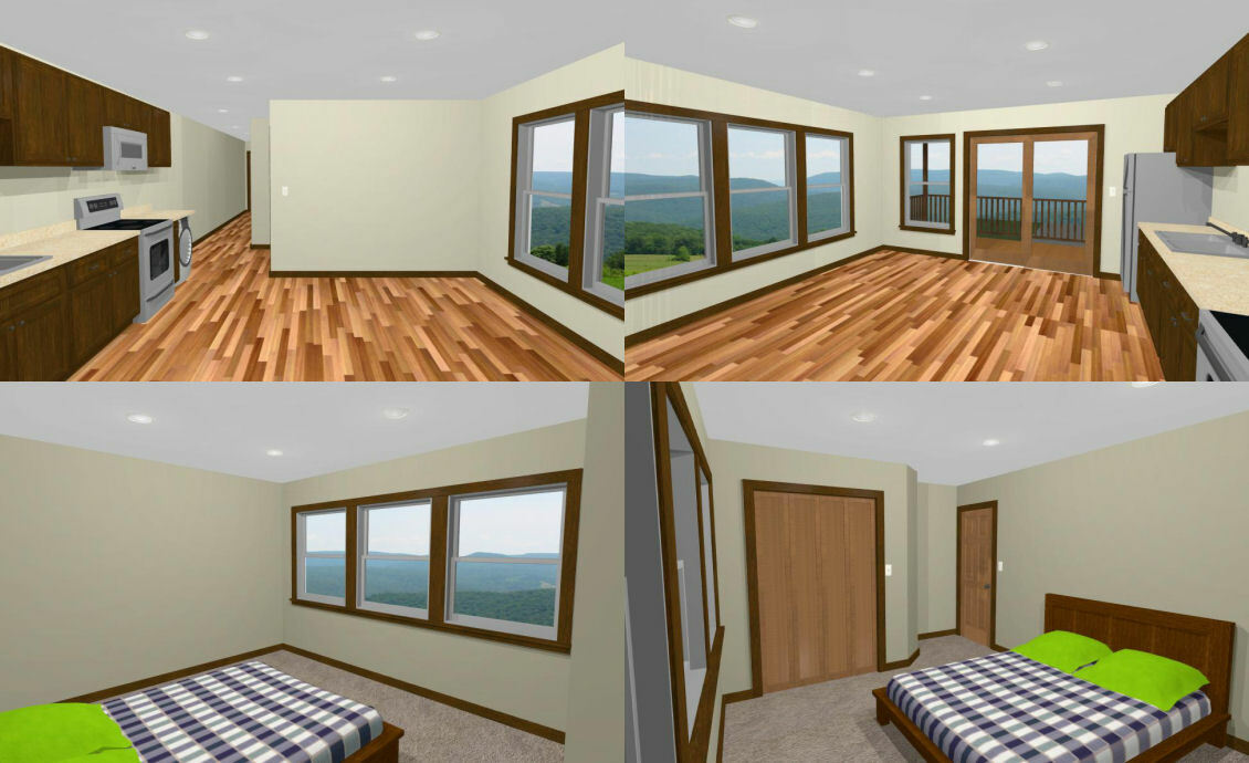 36x42 Apartment with 1-Car 1-RV Garage -- PDF Floor Plan -- 853 sqft ...