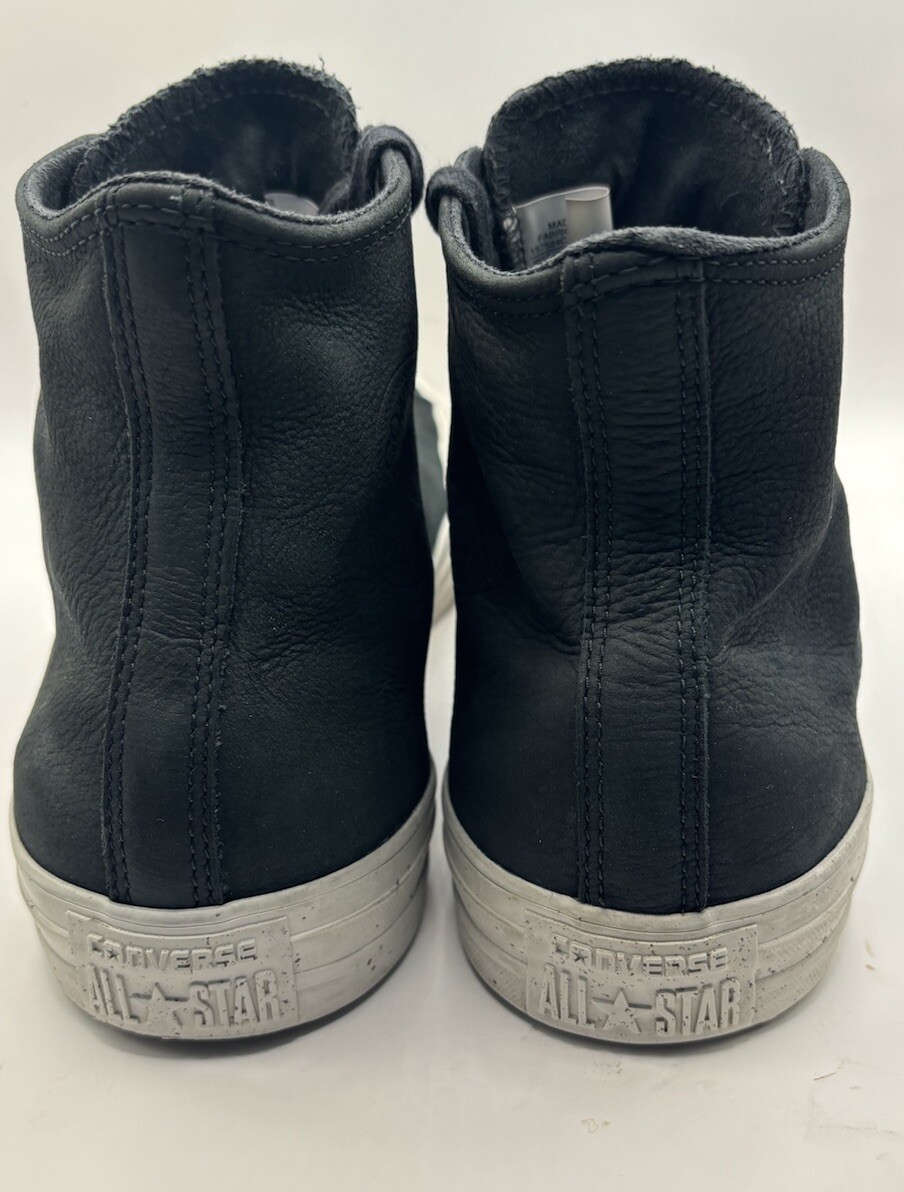 Mens Converse All Star Leather Black Hi Top Sneakers Size 10 157524C | eBay