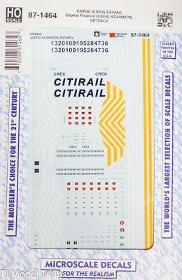 Microscale Decal HO #87-1464 CitiRail (CREX) ES44AC Capital Finance ...