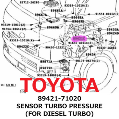 【NEW】Toyota Genuine SENSOR TURBO PRESSURE (FOR DIESEL TURBO) 89421 ...