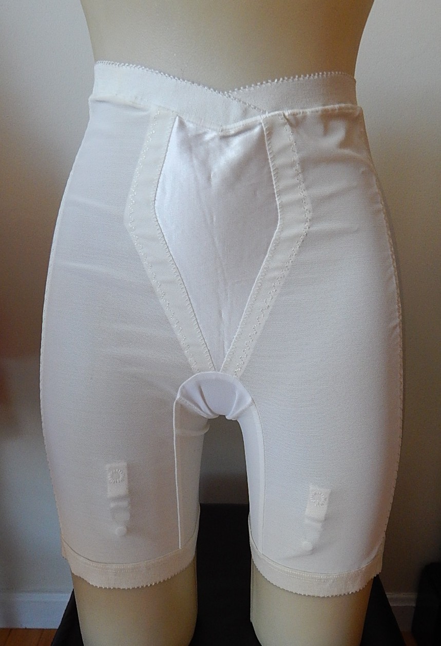 Vintage Sears long leg panty girdle, satin panels , 4… - Gem