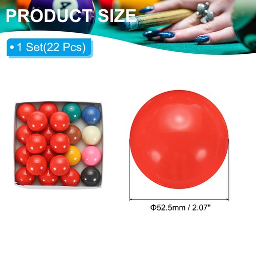 Billiards Balls Set, 2-1/16" Regulation Size 22 Billiard Ball Including ...