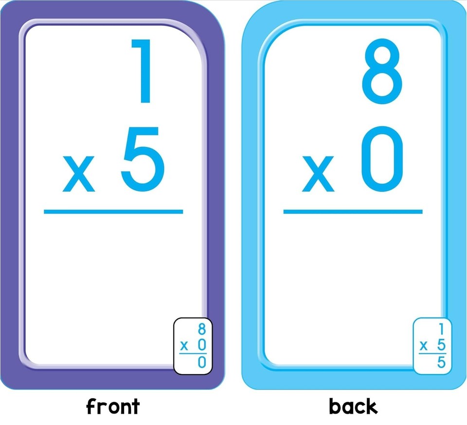 School Zone Multiplication 0-12 Flash Cards: 56 Math Cards, 3rd Grade ...
