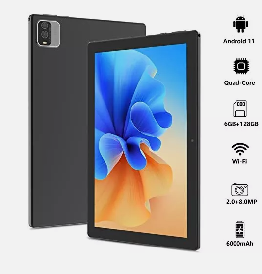 Cupeisi CP20 10-Inch Android Tablet with Keyboard, 128GB Storage Black ...