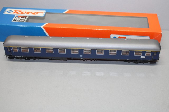 Roco 45473 4-Achser D-Train 2.Klasse BC4üm DB Blue 1 87 Gauge H0 Boxed ...