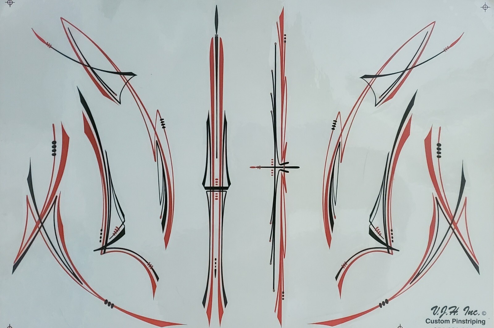 Really Cool Pinstripe Car Boat Motorcycle Glass MORE Black/Red Decals ...