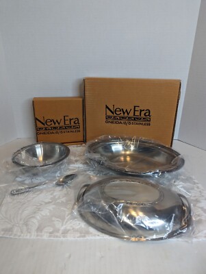 Vintage Oneida 18/8 Stainless Japan Covered Vegetable & Candy/Nut Dish ...