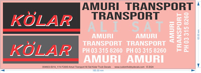 F2000 Amuri Transport Ali Sat Kolar Truck Decals - 1/14 - Water Decal ...